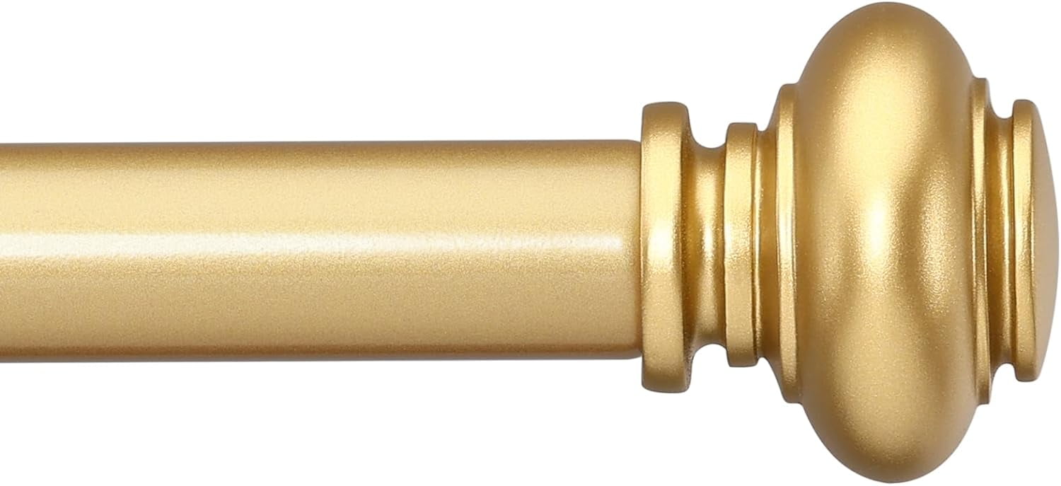 Gold Curtain Rods for Windows 66 to 120 Inches Adjustable Decorative 1 ...