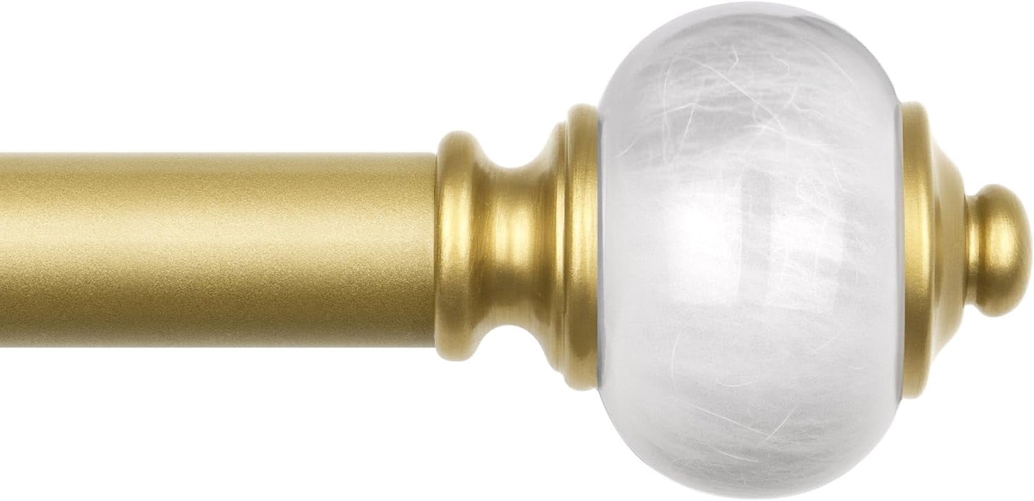 Gold Curtain Rods for Windows 48 to 84 Inch(4-7ft), 1 Inch Single Heavy ...