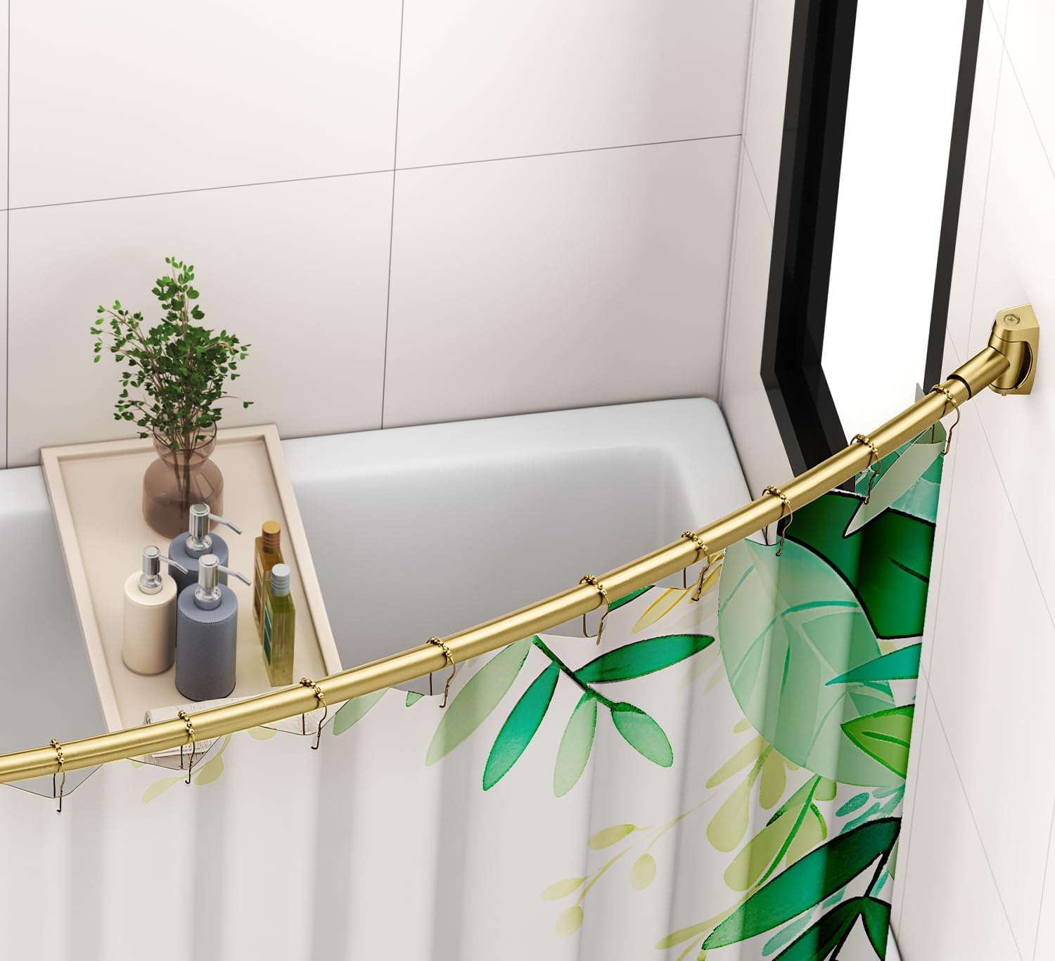 Gold Curved Shower Rod, Adjustable 40-72