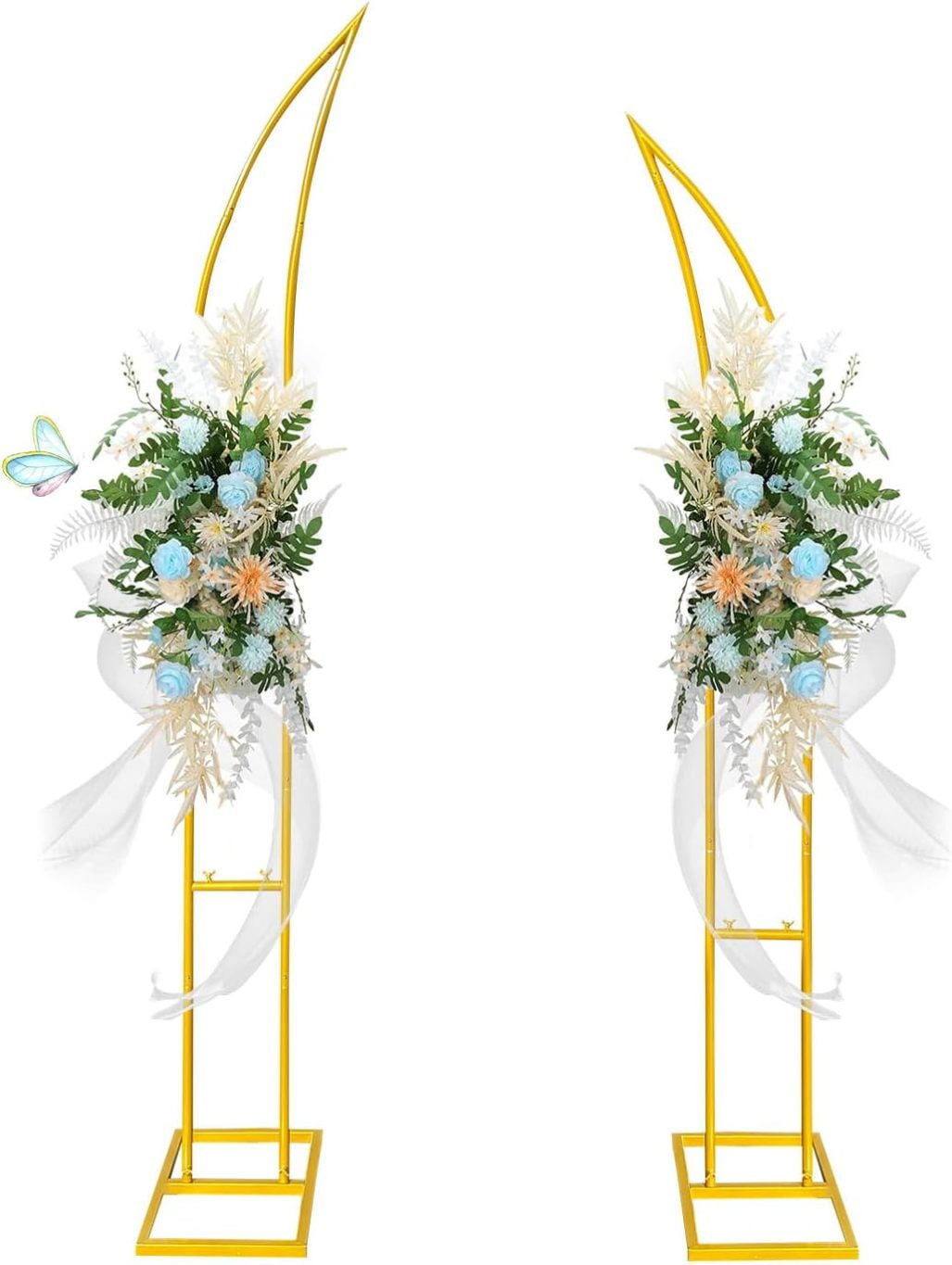 Gold Curved Wedding Arch Backdrop Stand,Half Moon Arch Balloon Stand ...