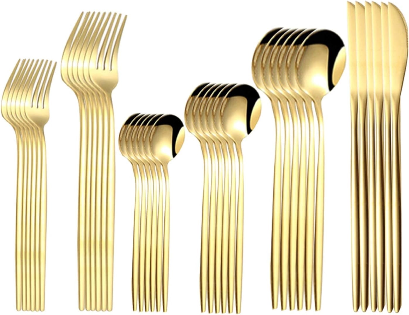Gold Cutlery Set 410 Stainless Steel Knive Fork Spoon Cutlery Set ...