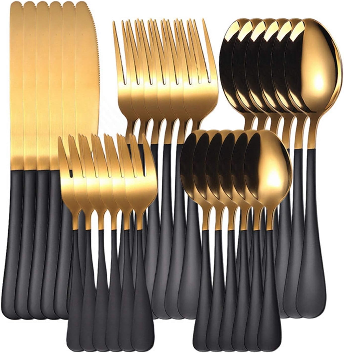 Gold Cutlery Set Green Stainless Steel Cutlery Set Kitchen Tableware ...