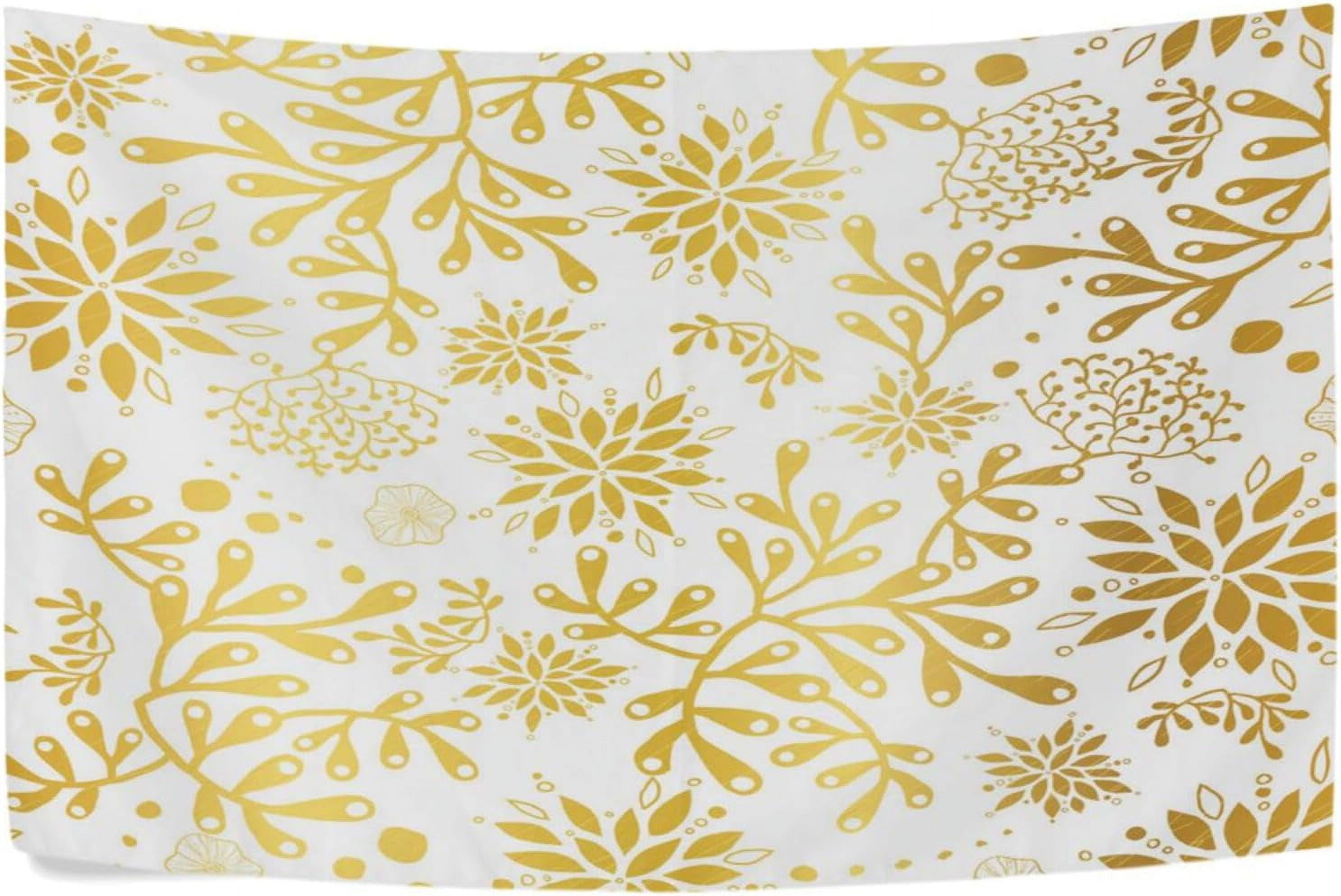 Gold Dahlia Pinnata Flowers Tapestry Wall Hanging Tapestries Happy ...