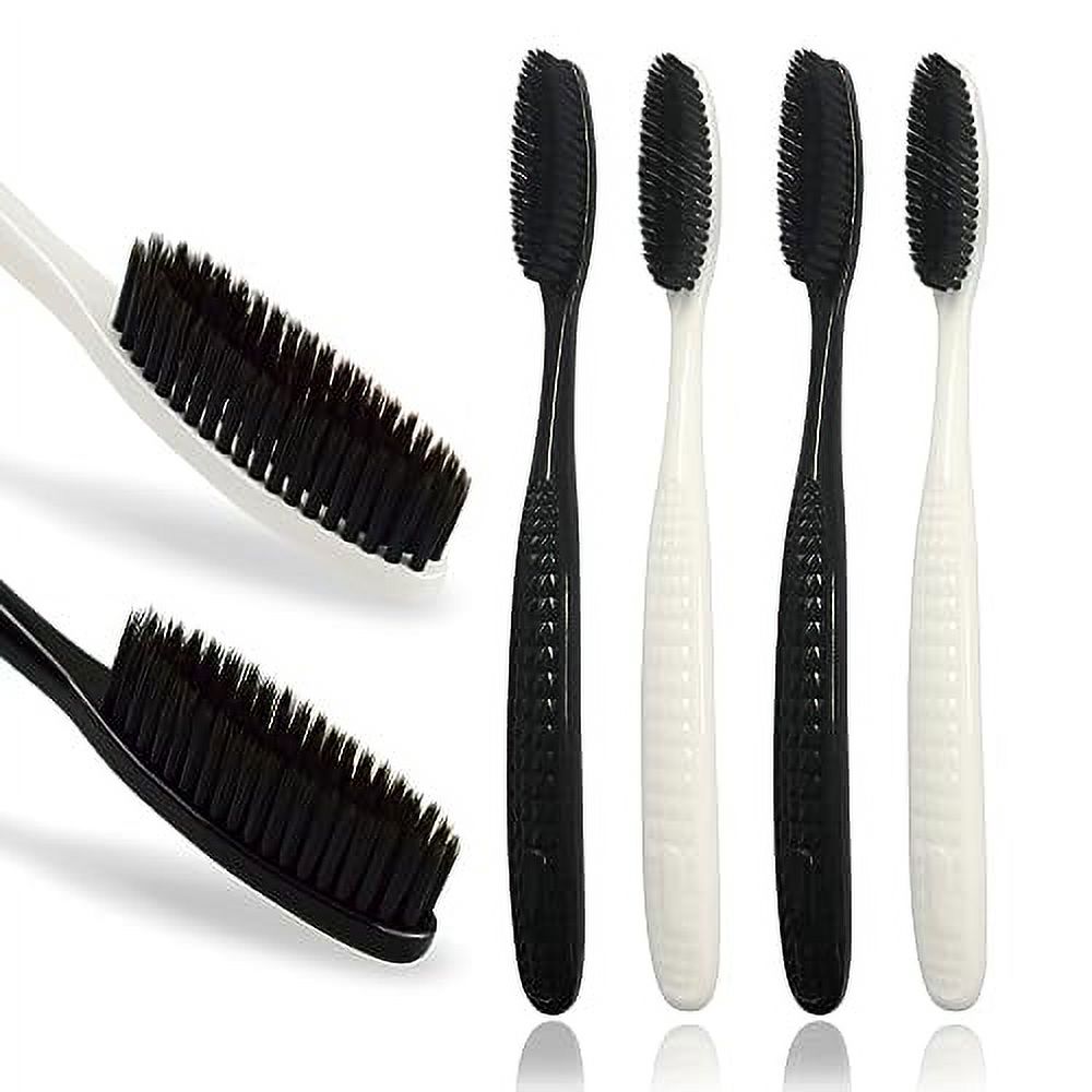 Gold Dawn Large Long Head Toothbrush, 4-Pack, Upgraded Hard & Firm ...