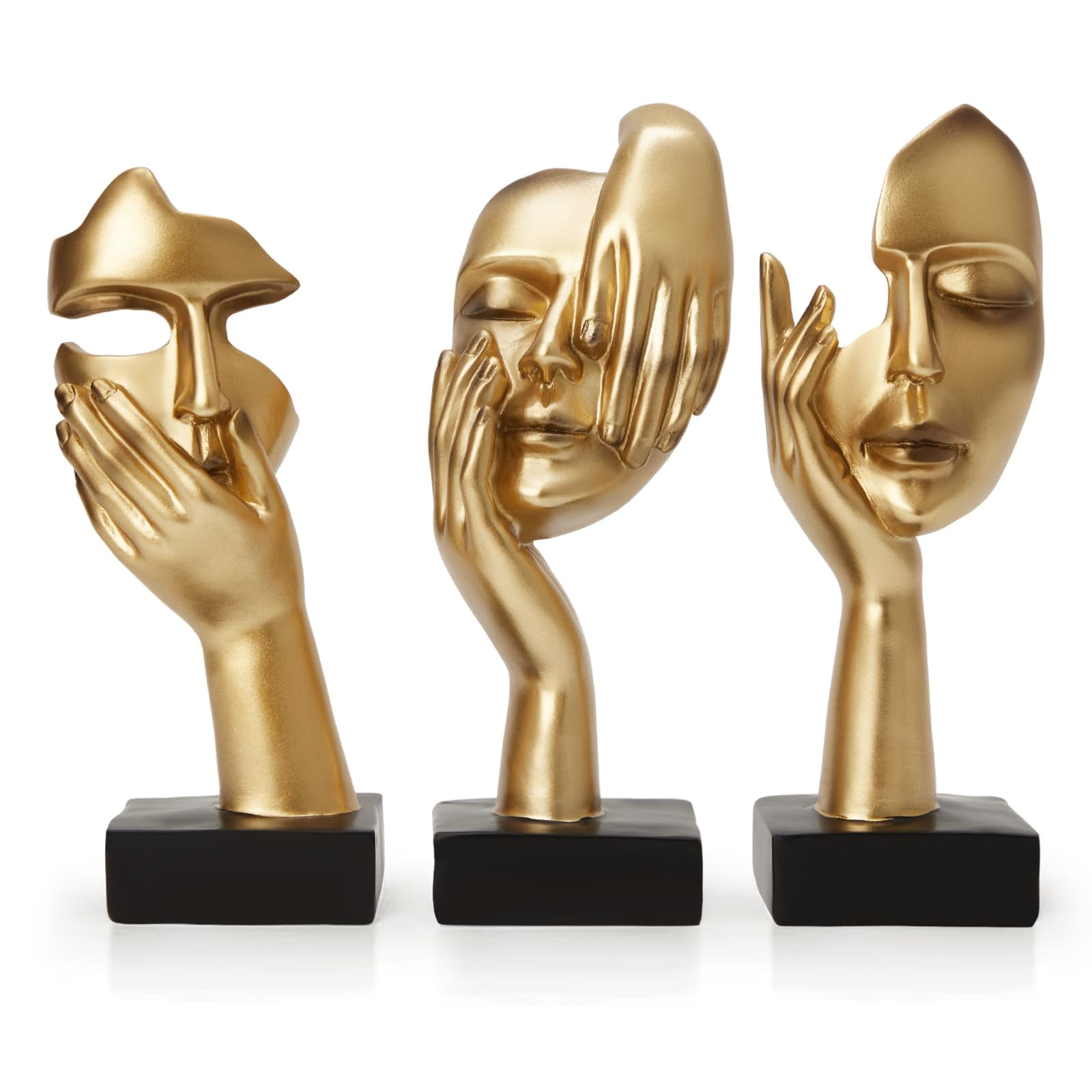 Gold Decor Thinker Statues Set of ATT13,Golden Abstract Resin ...