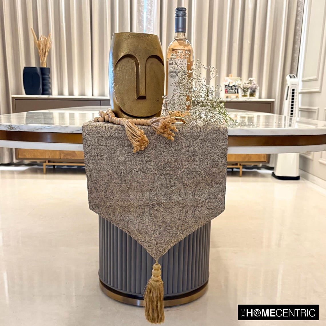 Gold Decorative 8 Seater Table Runner (16 x 108 inch) | Contemporary ...