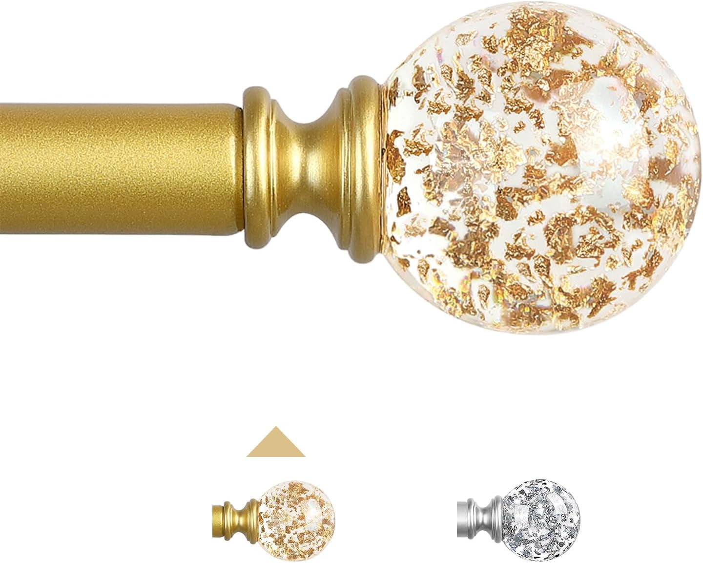 Gold Decorative Crystal Curtain Rods:36-88 Inch Heavy Duty Adjustable ...