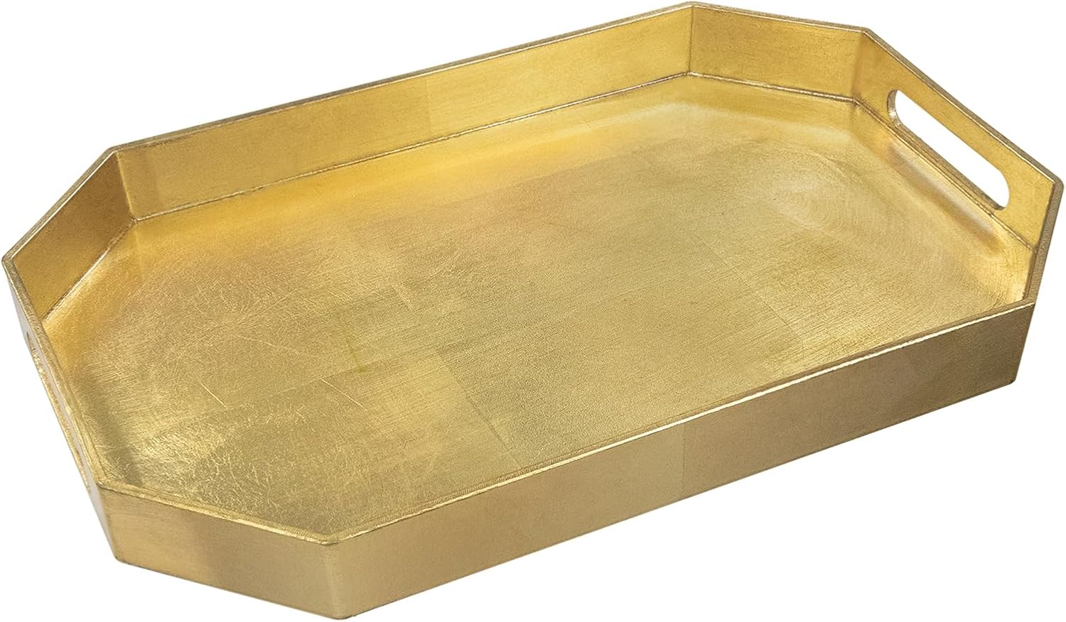 Gold Decorative Tray with Handles, Foil Serving Tray for Ottoman ...
