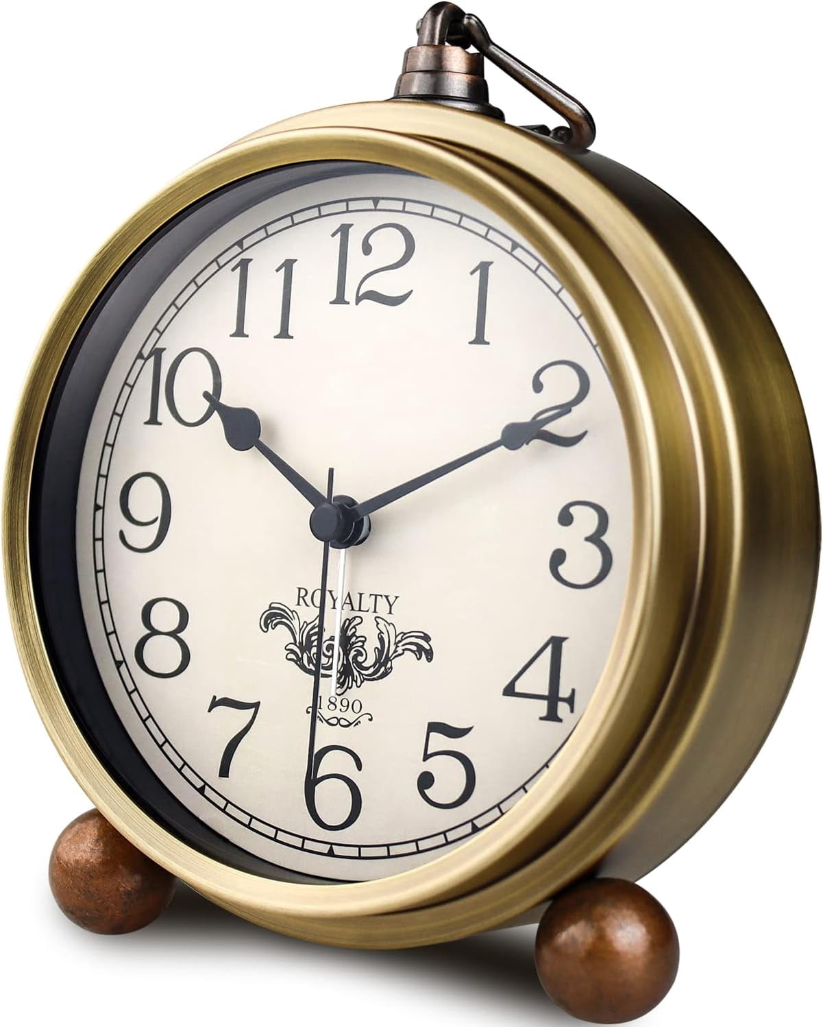 Gold Desk Alarm Clock for Bedroom Kids Modern Mantel Small Table Clock ...