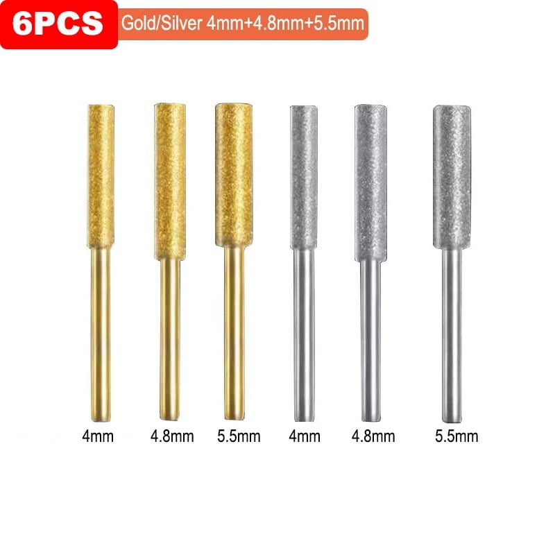 Gold Diamond Coated Cylindrical Burr 4-5.5mm Chainsaw Sharpener Stone ...