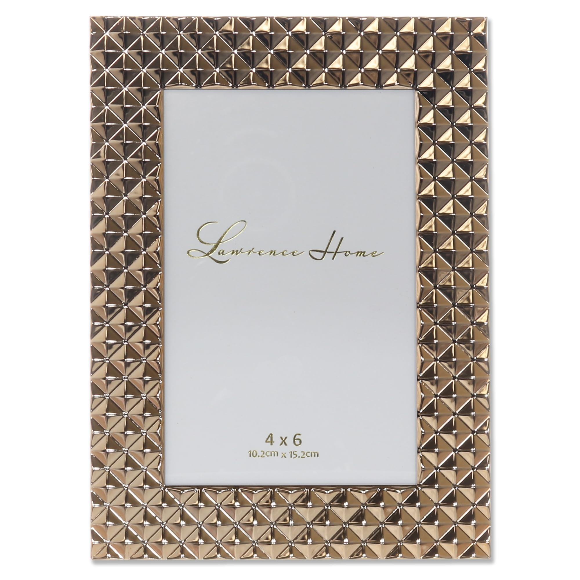 Gold Diamond Pattern Polished Metal Picture Frame - 4x6 - High Quality ...
