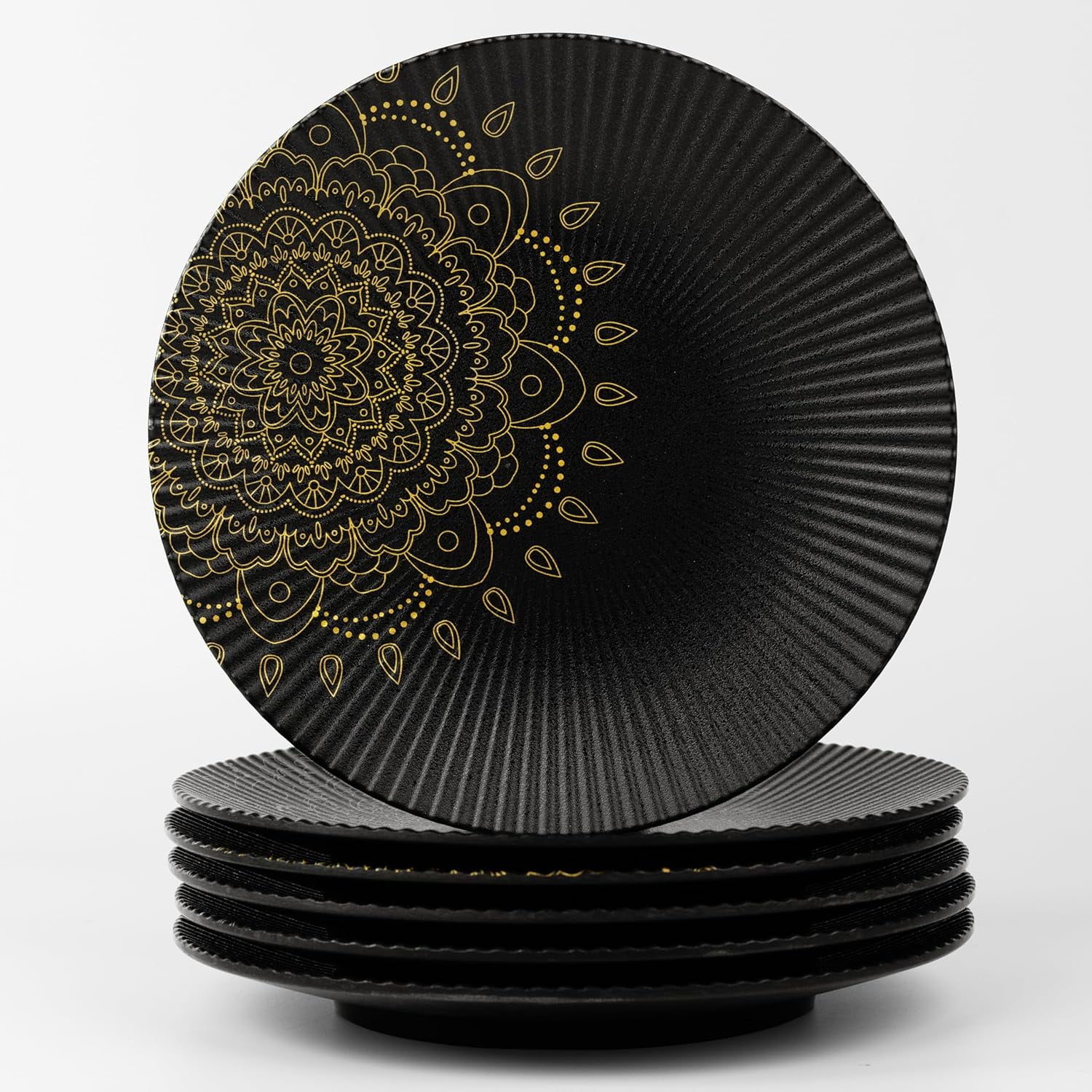Gold Dining Table Plates Pack of 6-11 Inch Melamine Plate for Halloween ...