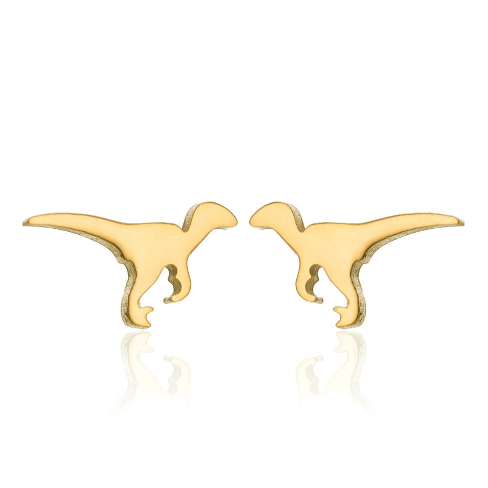 Gold Dinosaur Cartilage Small Stud Earrings for Women Stainless Steel ...