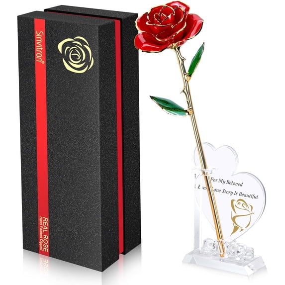 Gold Dipped Infinity Rose Forever Flower Decor, Resin Preserved Real ...