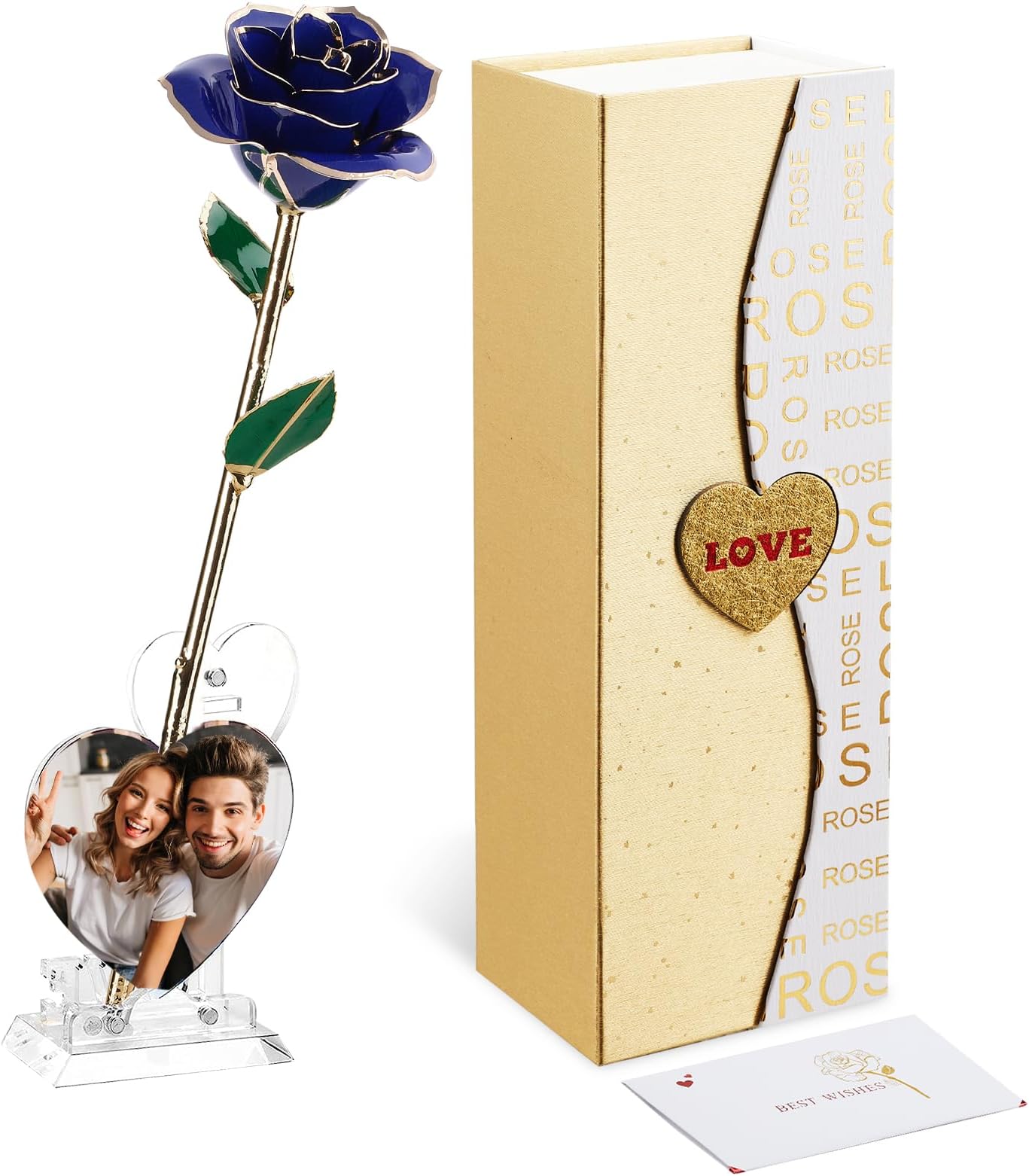 Gold Dipped Real 24K Forever Preserved Rose, 1 Pack Infinity Flower ...