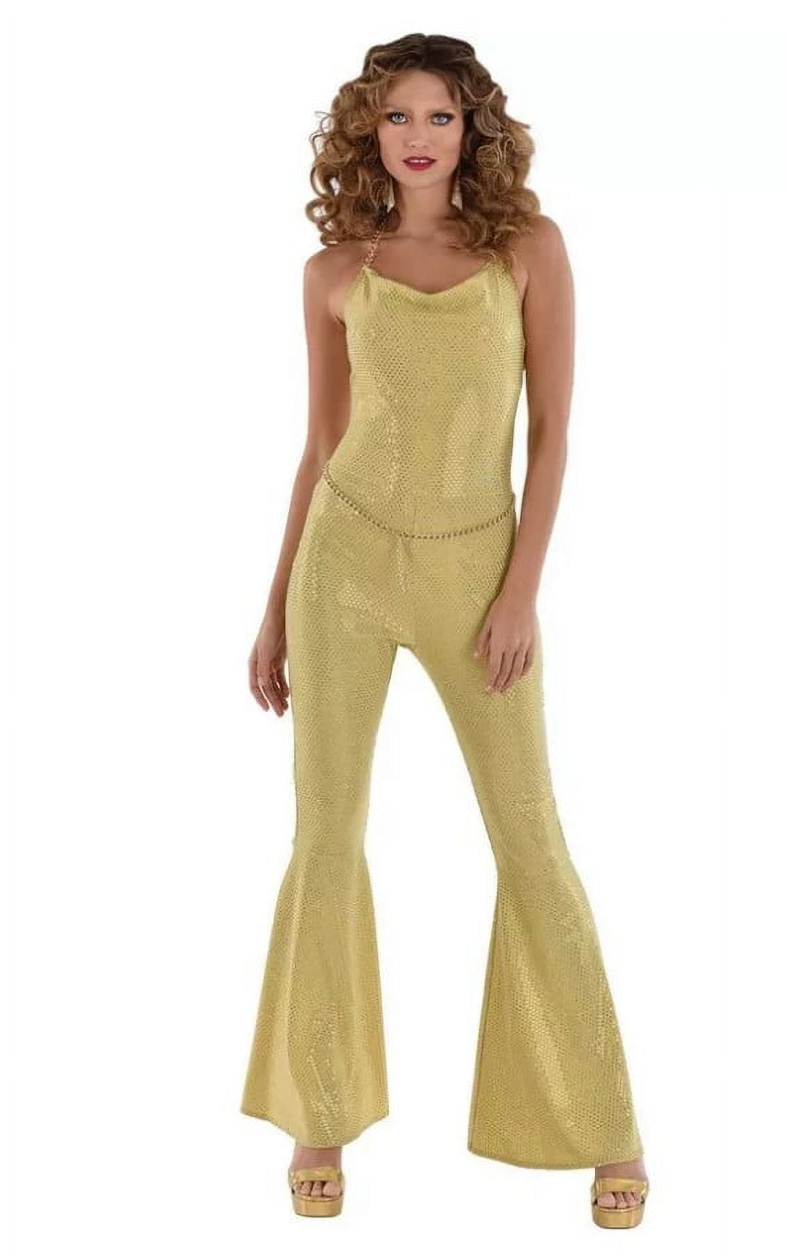 Gold Disco Jumpsuit - Metallic - Costume - Adult - Small/Medium ...