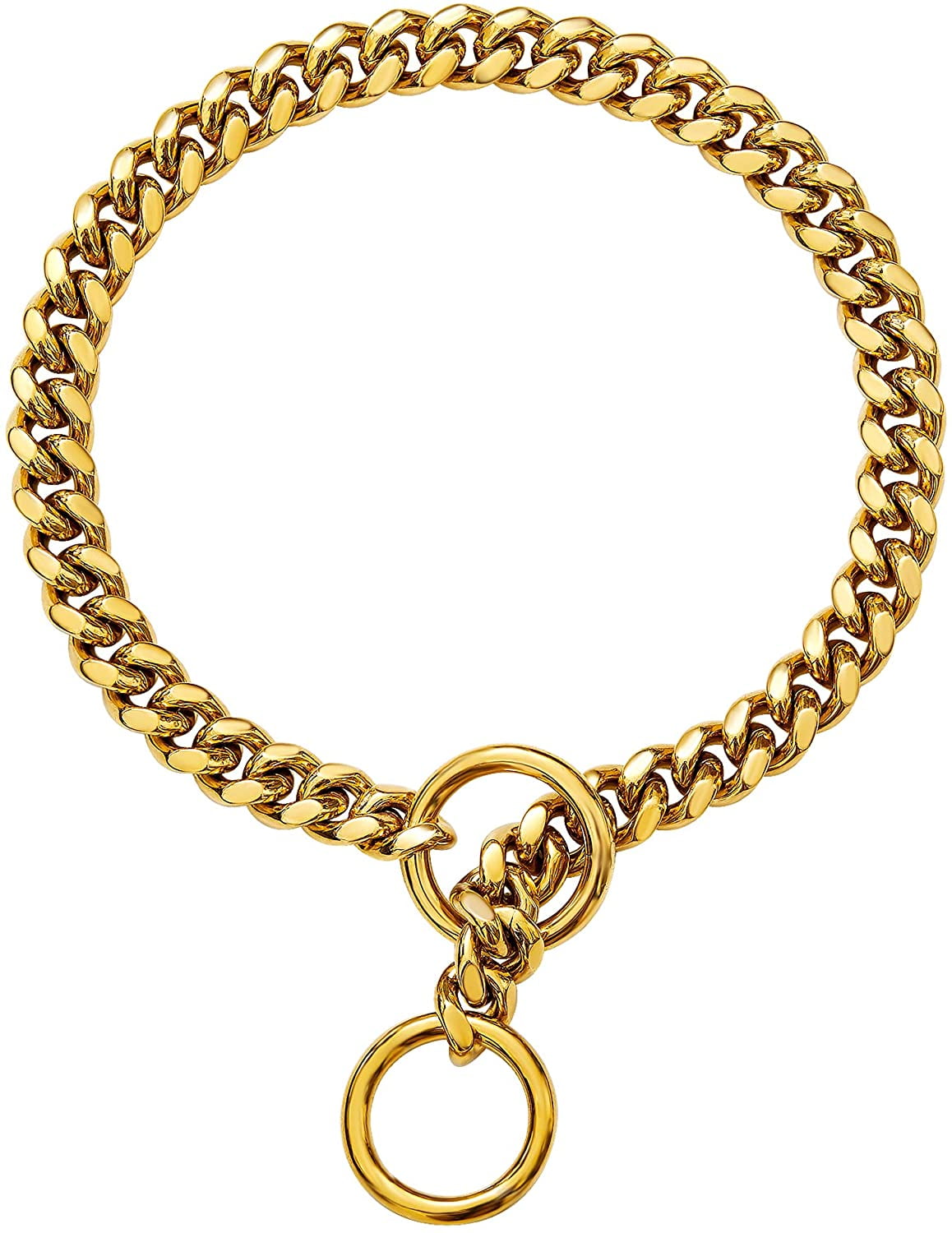 XIHAMA Gold Dog Chain Collar, 10MM Stainless Steel Choke Collar ...