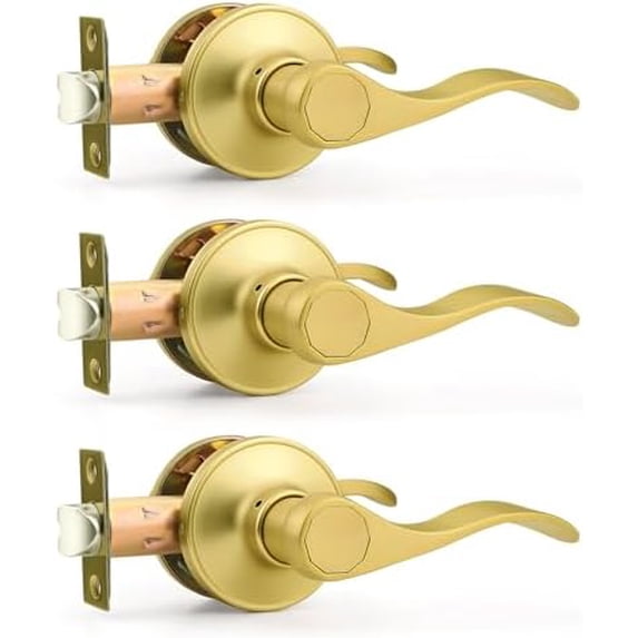Gold Door Handles - Interior Passage Lever, Brushed Gold Closet Door ...
