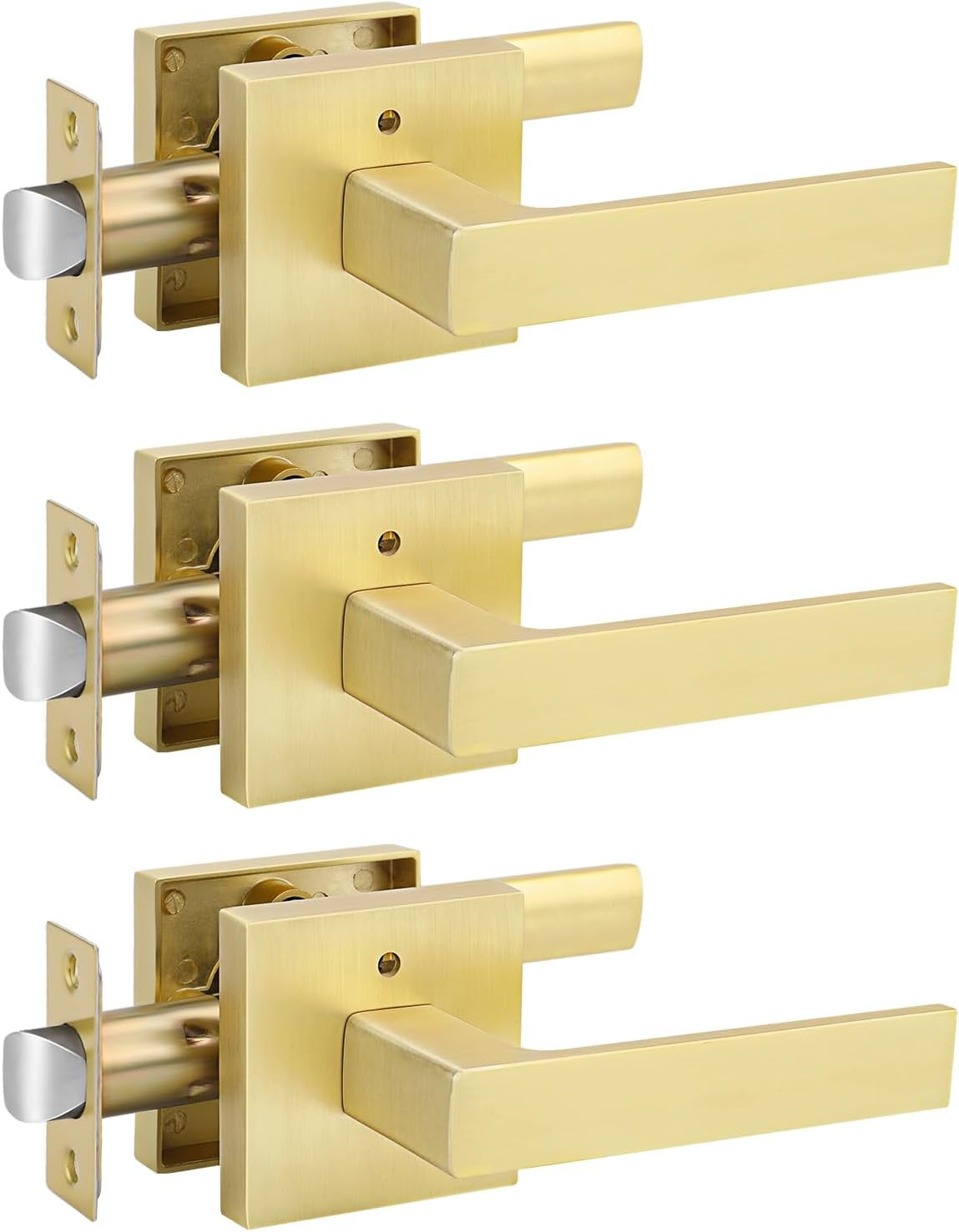 Gold Door Handles Interior, Zinc Alloy Brushed Gold Interior Door ...