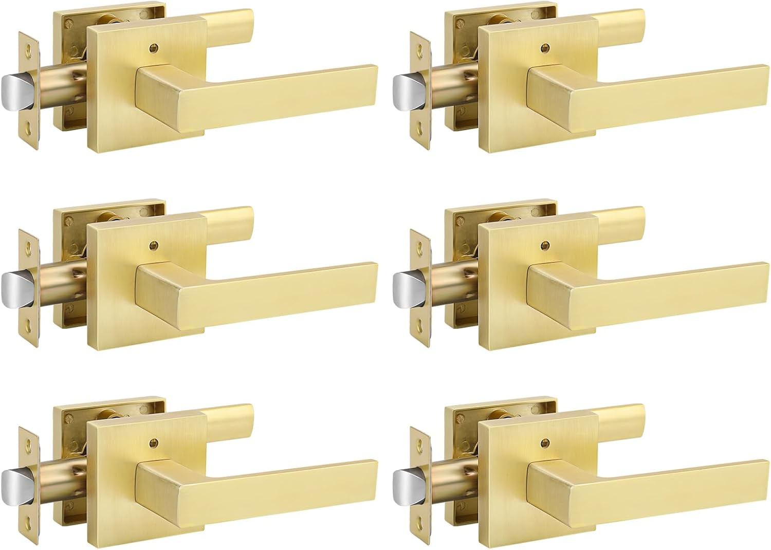 Gold Door Handles Interior, Zinc Alloy Brushed Gold Interior Door ...