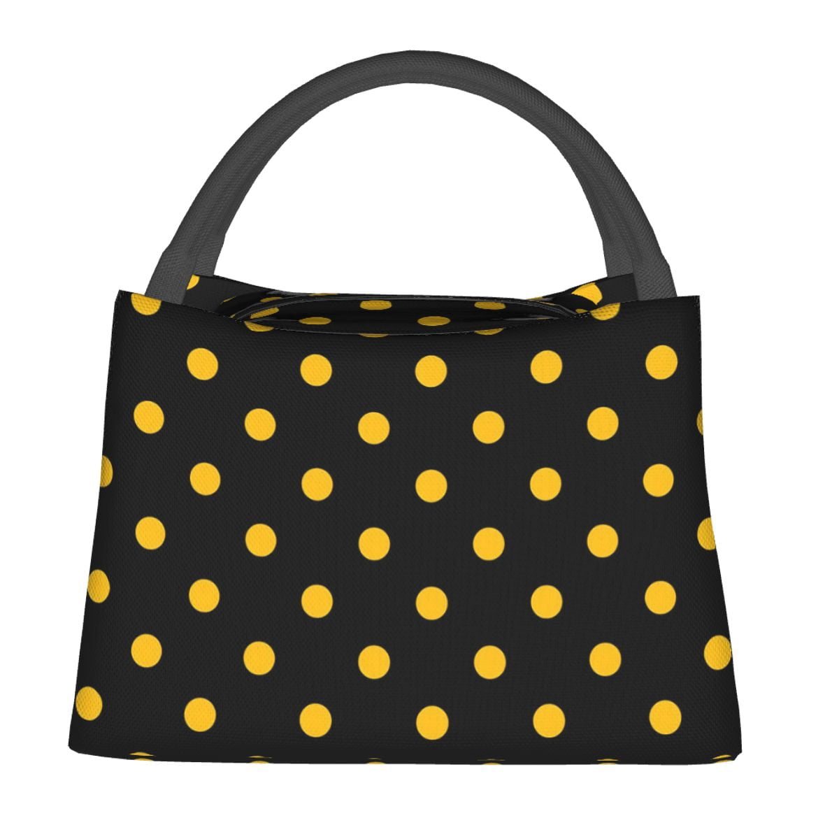 Gold Dot Print Lunch Bag Polka Dots Funny Lunch Box For Women Travel ...