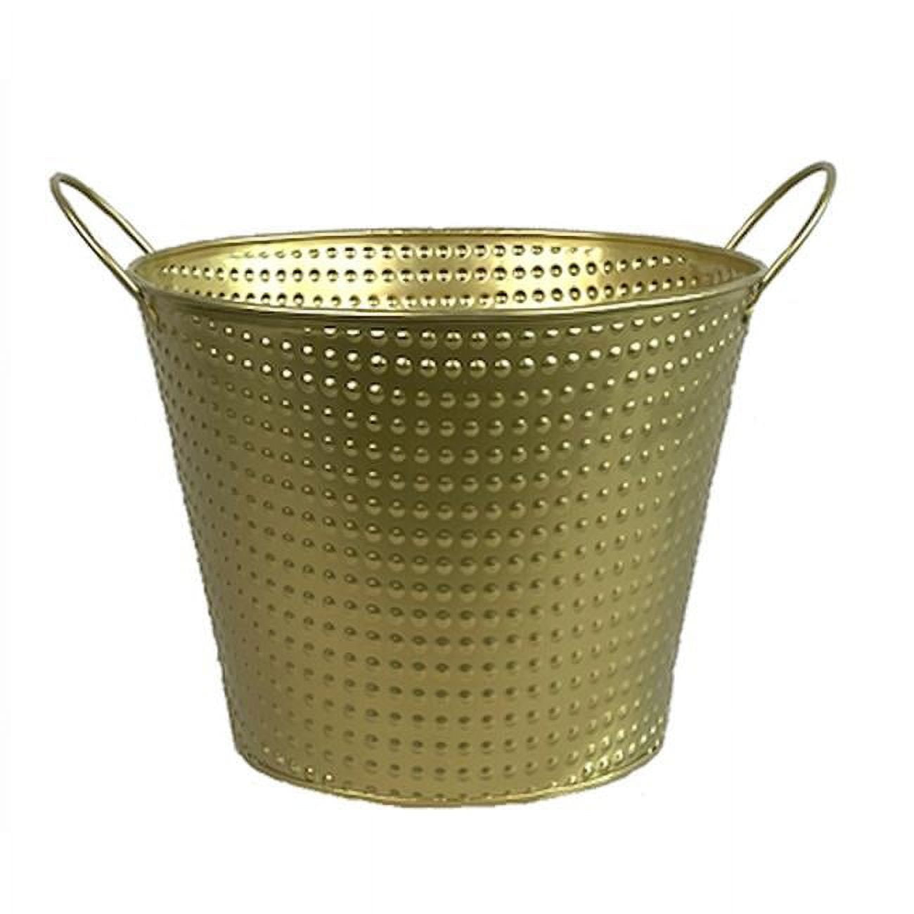 Gold Dotted Textured with Ear Handles Bucket - Walmart.com