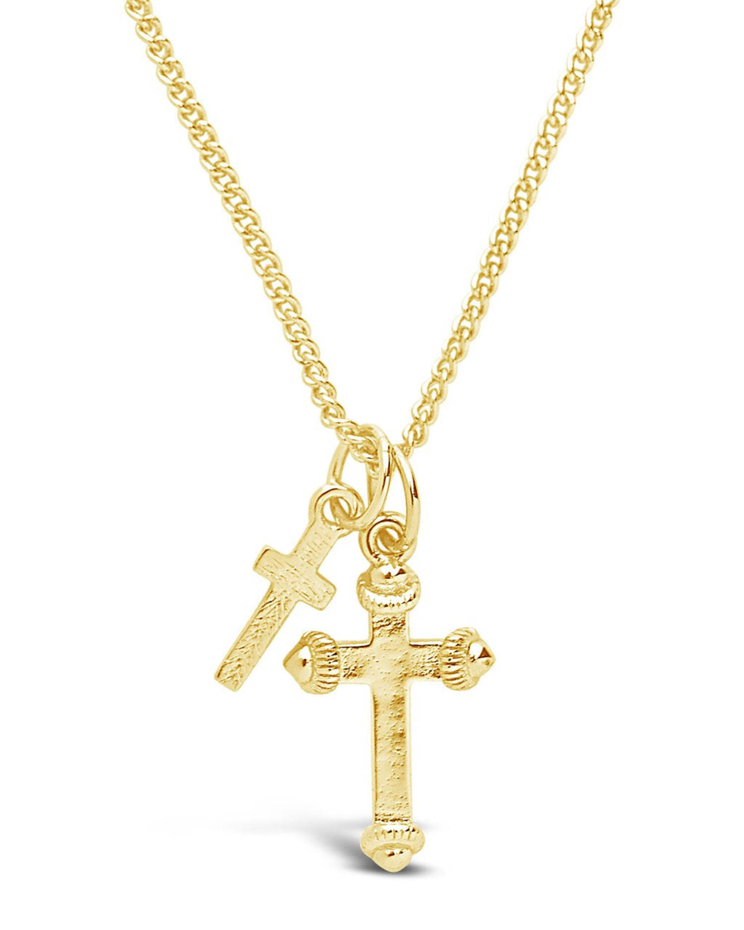 Gold Double Cross Pendant Necklace - Walmart.com