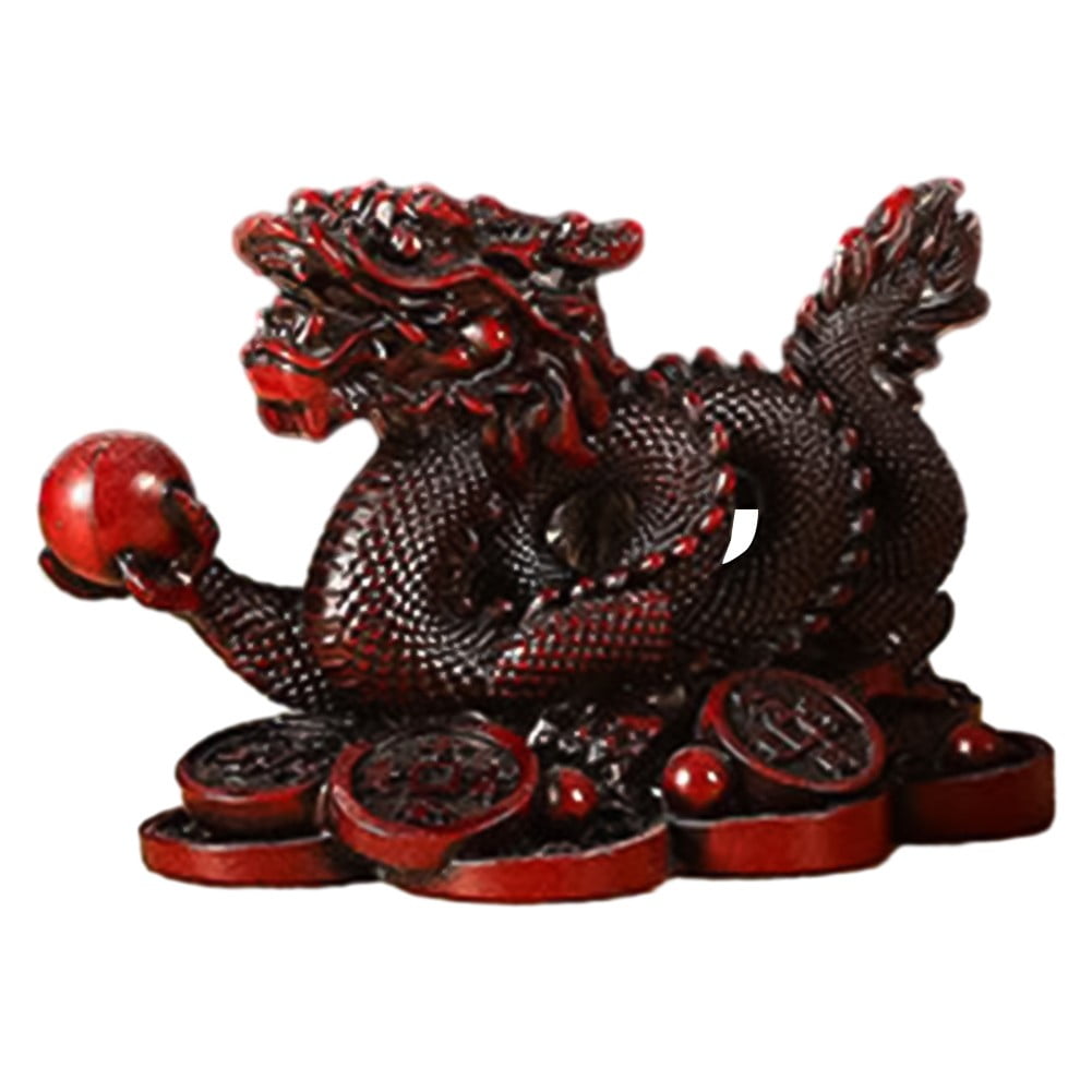 Gold Dragon Ornament Chinese Auspicious Dragon Figurine Resin Figurine ...