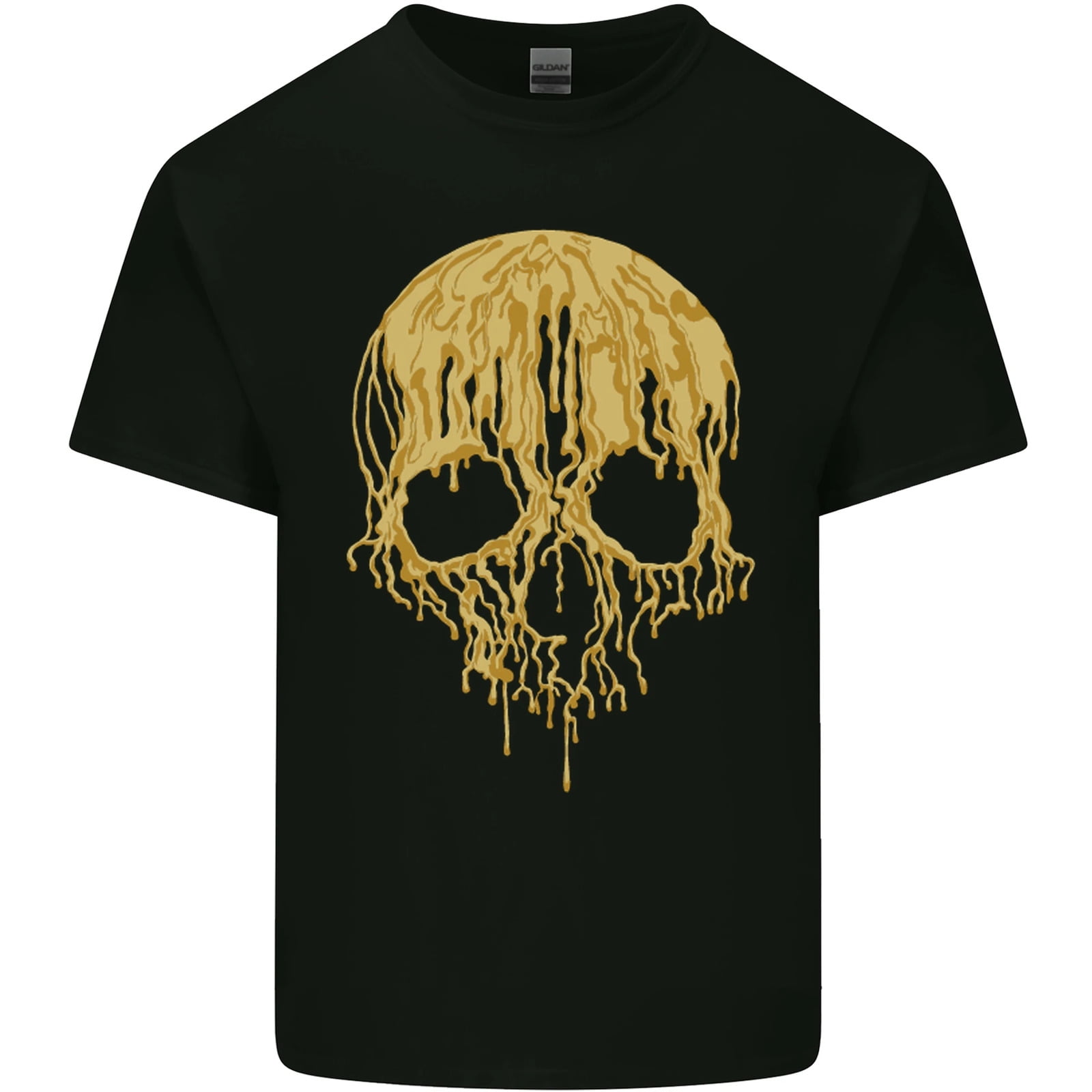Gold Drip Skeleton-Inspired Shirt, Bold Dark Art Graphic Tee - Walmart.com