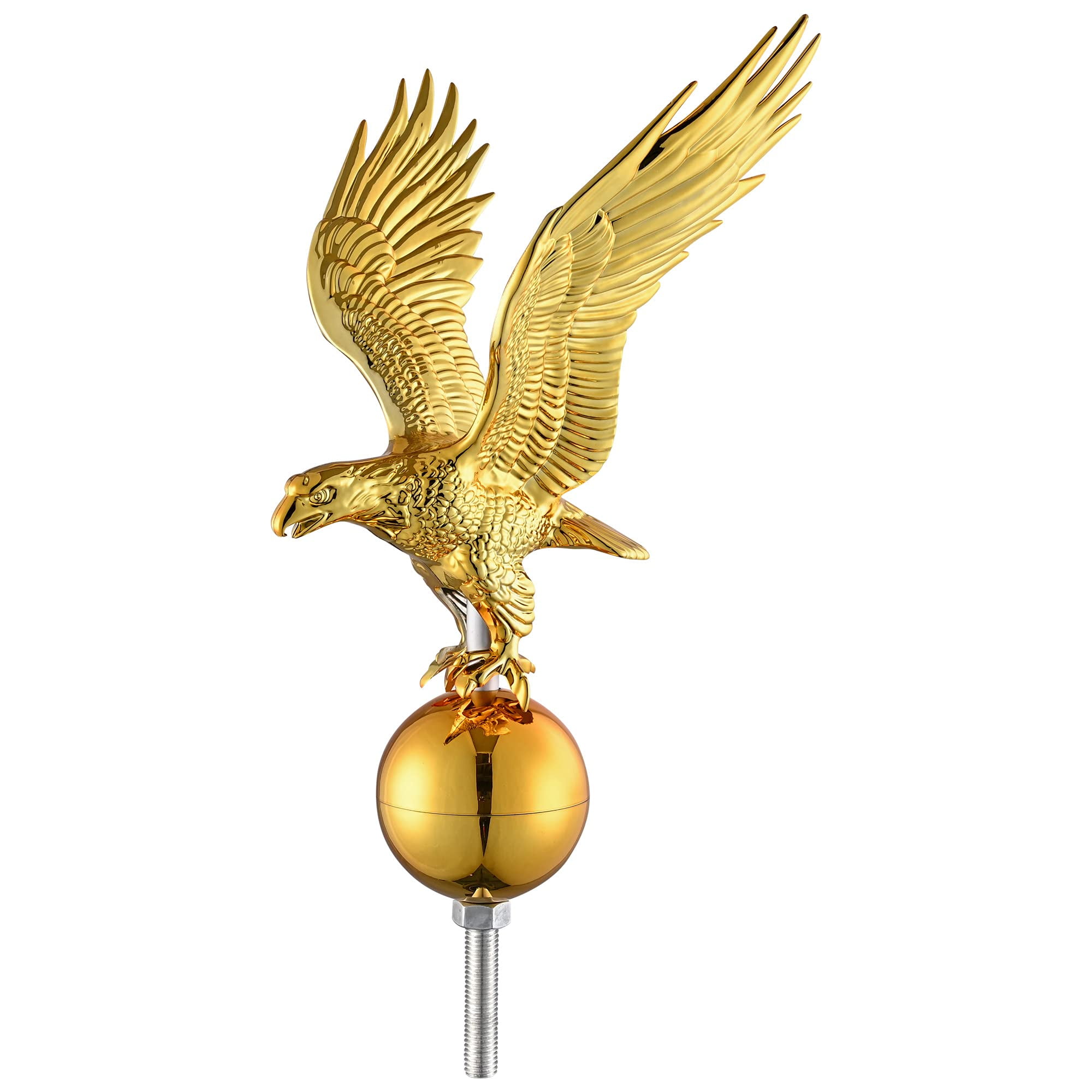 Gold Eagle Flagpole Topper 14 Inch, Universal Fit for 20 25 30 Ft Poles ...