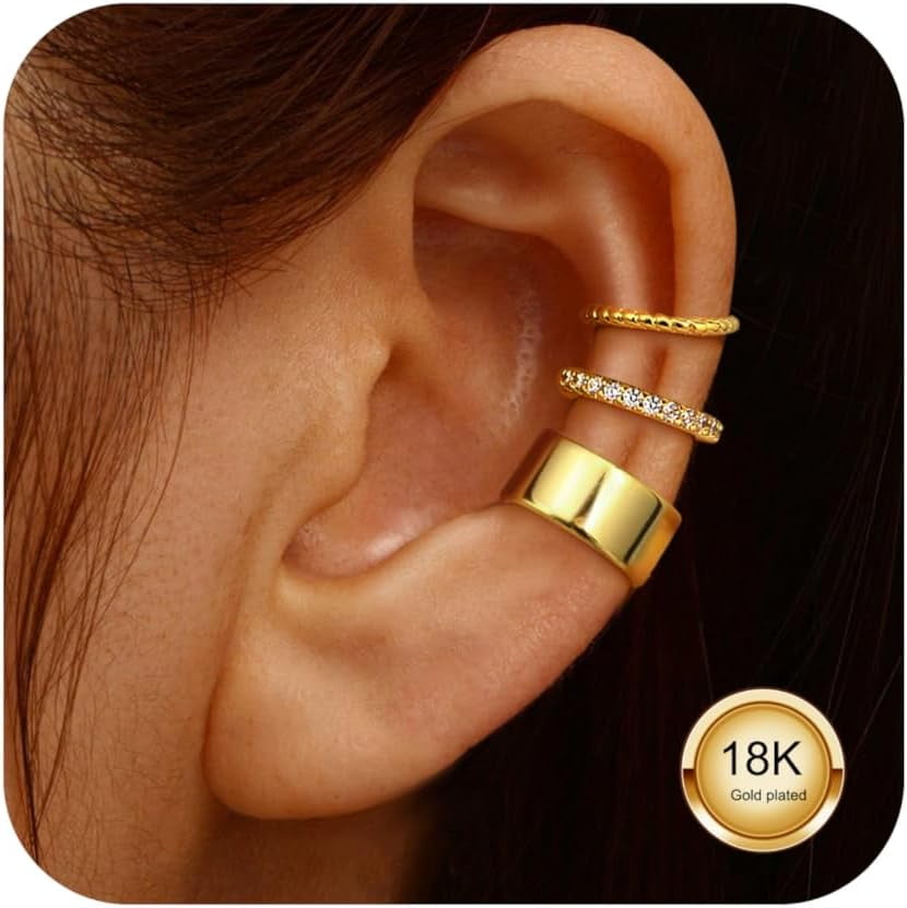 Gold Ear Earrings Piercing Conch Cartilage Helix Earring 18K Gold ...