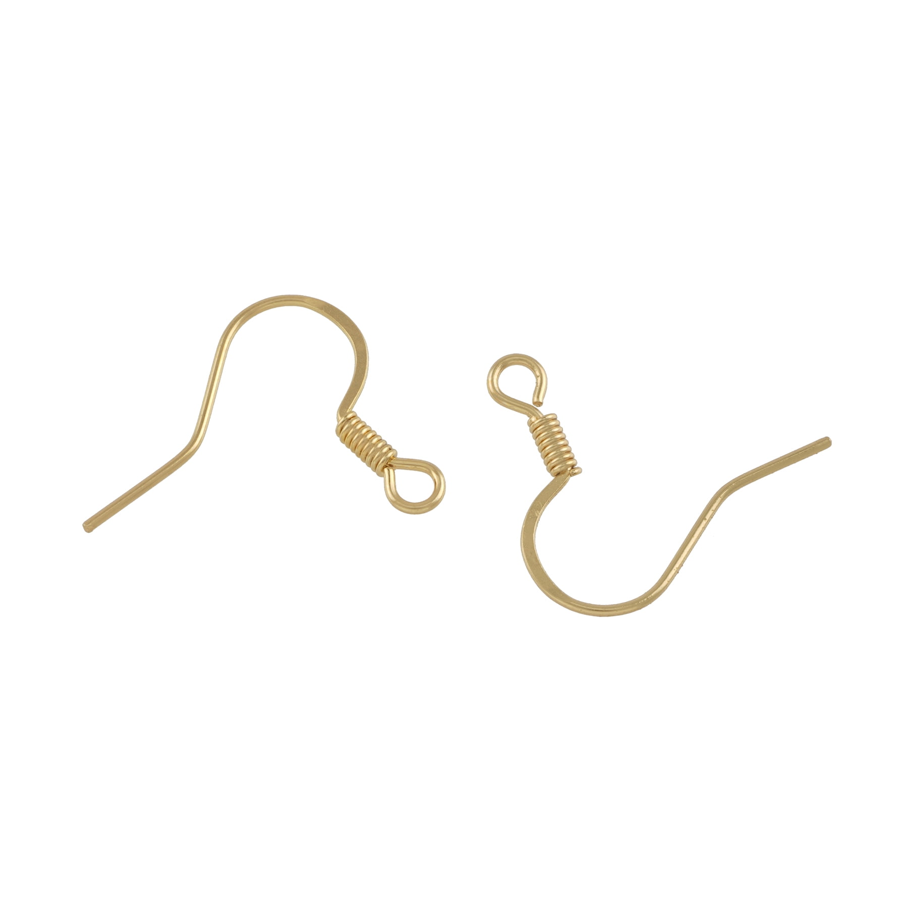 Gold Earring Fish Hooks with Coils by Bead Landing – 10mm Iron Ear ...