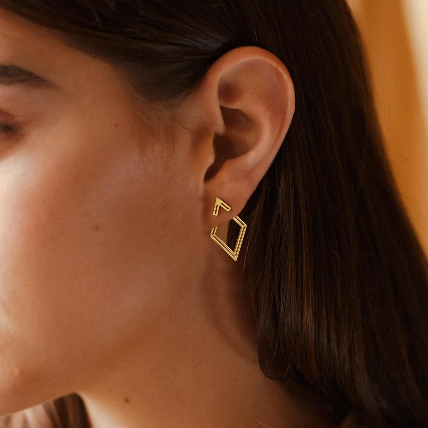 Gold Earrings For Women, Trendy Dainty 14K Gold Plated Dangle Hoops Earrings Simple Stud Chunky ...