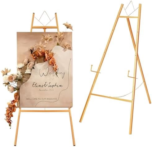 Gold Easel Stand for Sign, 4-Tier Heavy Duty Metal Display Easels Stand ...