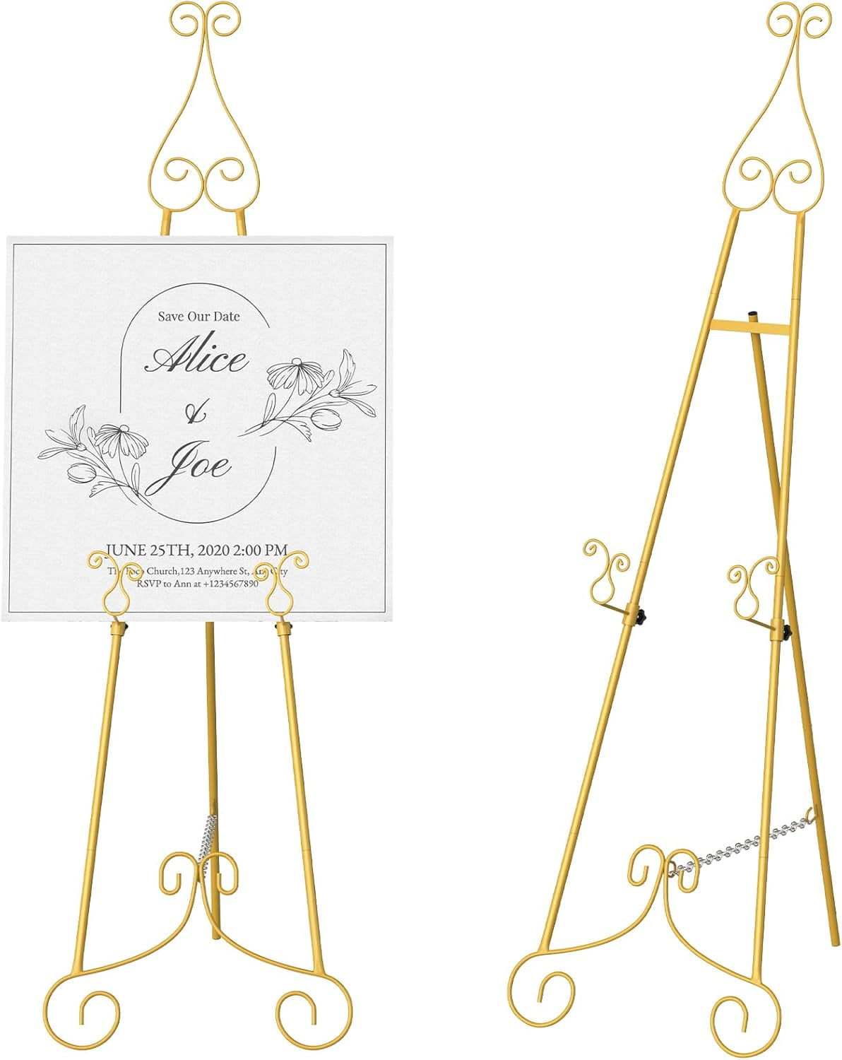 Gold Easel Stand for Sign,Adjustable Display Easel Stand with Chain ...