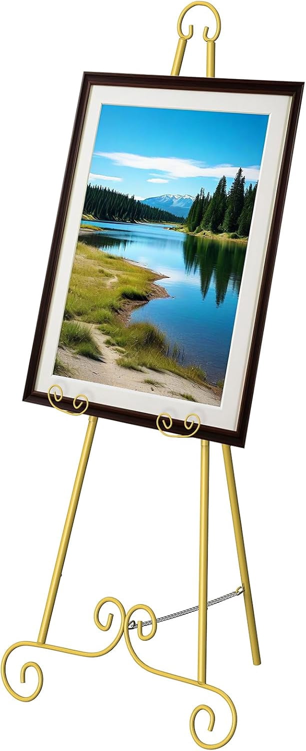 Gold Easel Stand for Sign,Adjustable Easel Dispaly Stand, Metal Easels ...