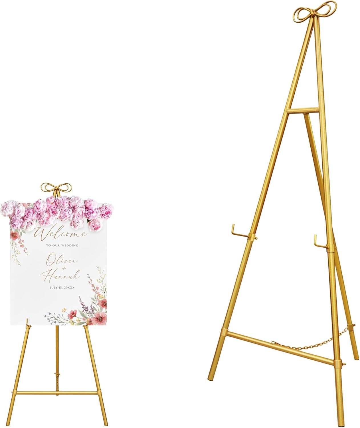 Gold Easel Stand for Sign, 55'' Adjustable Easel Stand for Display ...