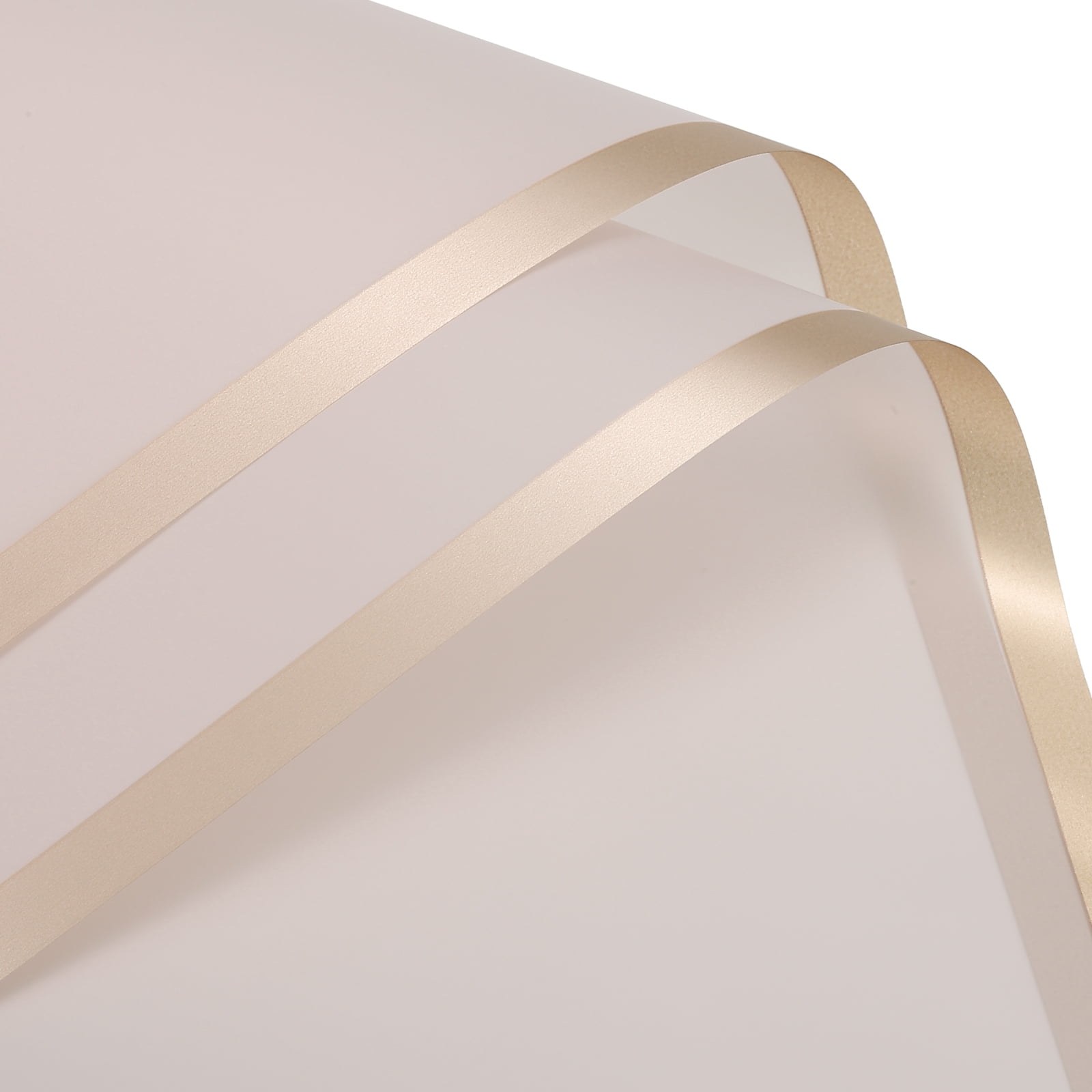 Gold Edge Flower Wrapping Paper Light Pink 22.8x22.8 Inch Waterproof 20 ...