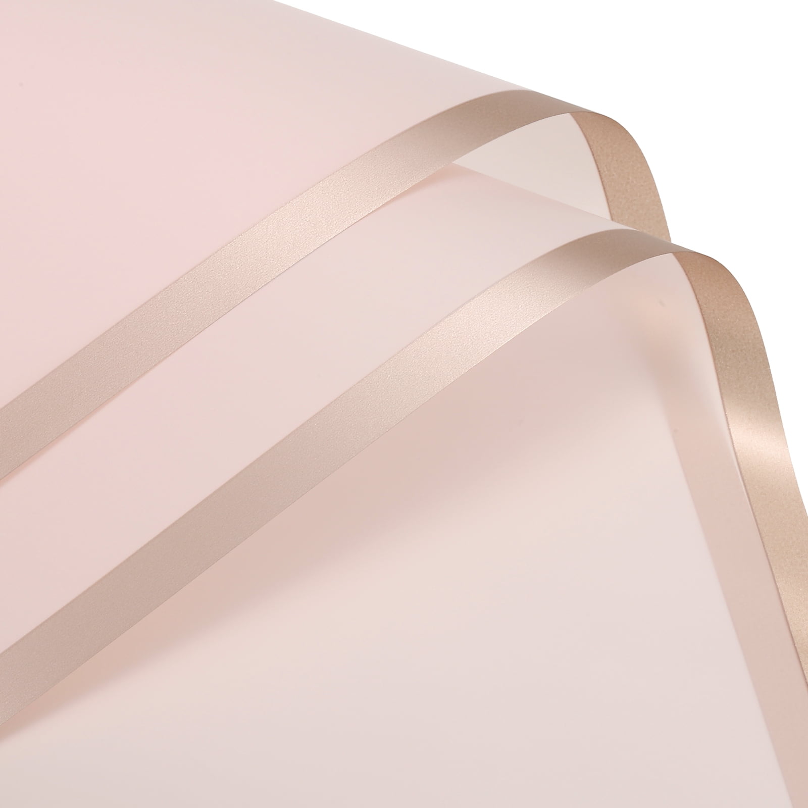 Gold Edge Flower Wrapping Paper Rose Pink 22.8x22.8 Inch Waterproof 10 ...
