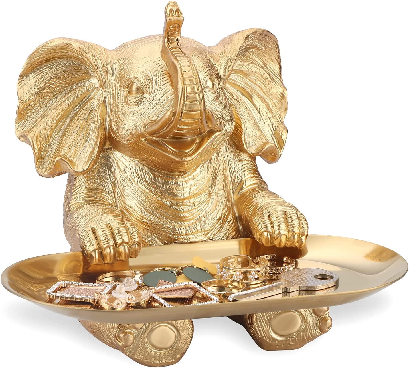 Gold Elephant Statue For Home Decor Accents Living Room Bookshelf TV ...