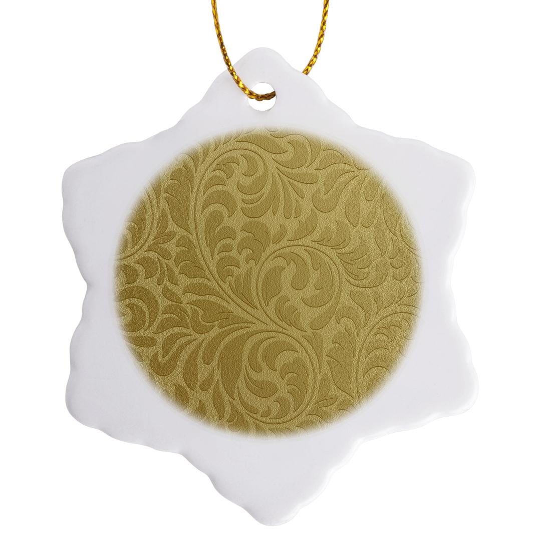 3drose, Gold Embossed Effect Flourish Pattern, 3 inch Snowflake ...
