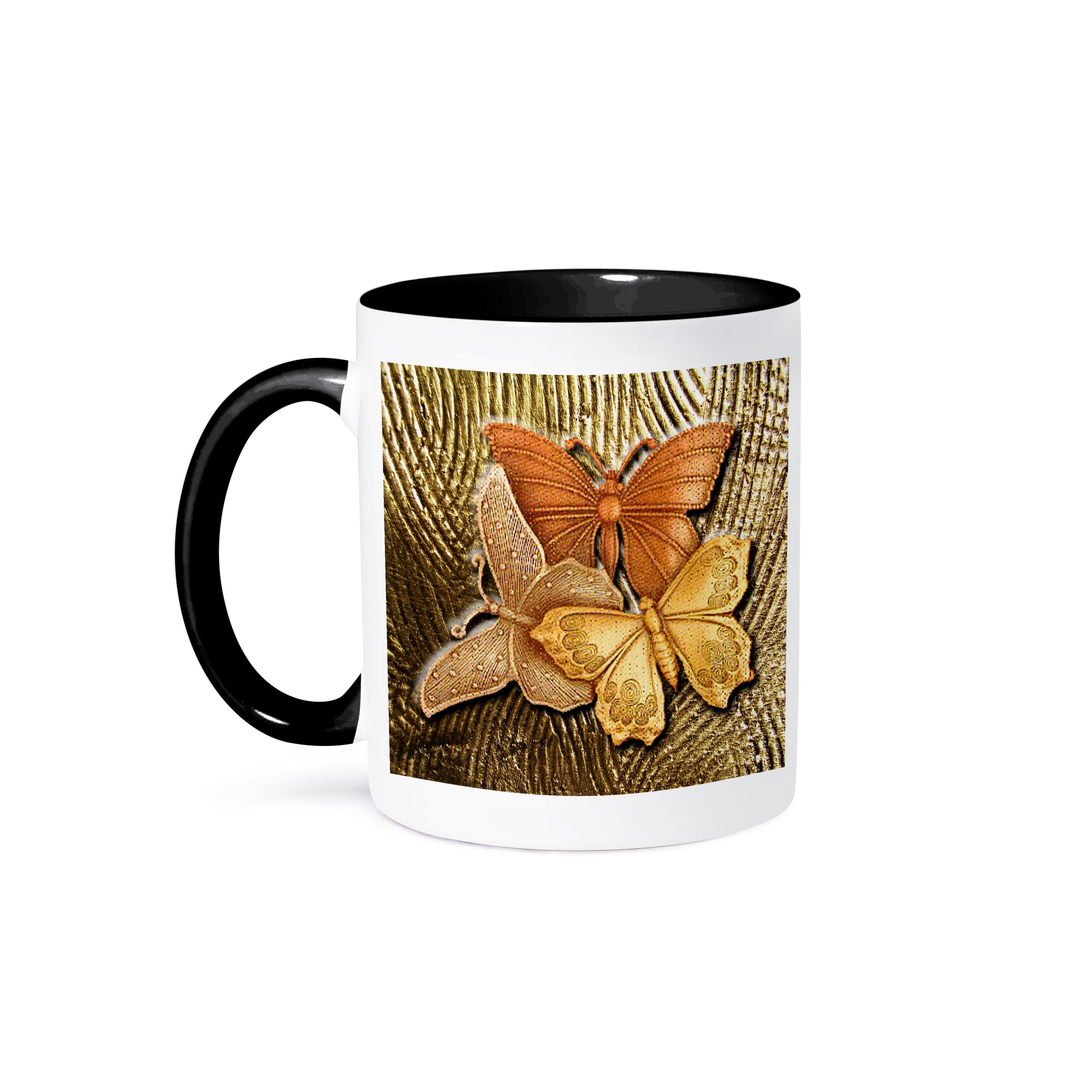 3dRose, Gold Embossed background with accents and three beautiful ...