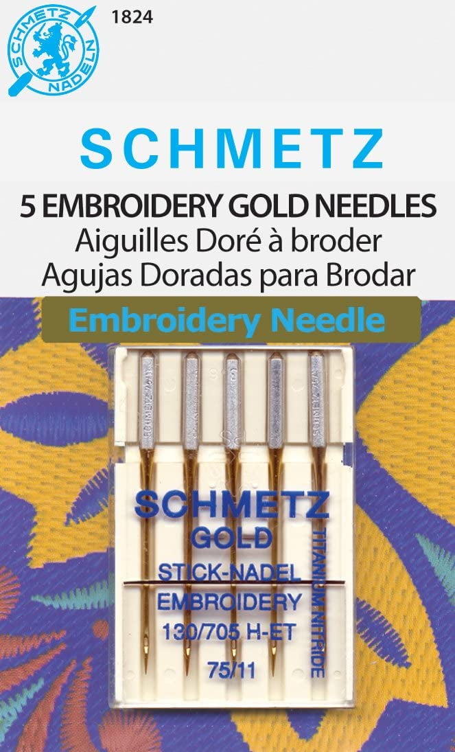 Gold Embroidery Sewing Machine Needles - Titanium Coated for Smooth ...