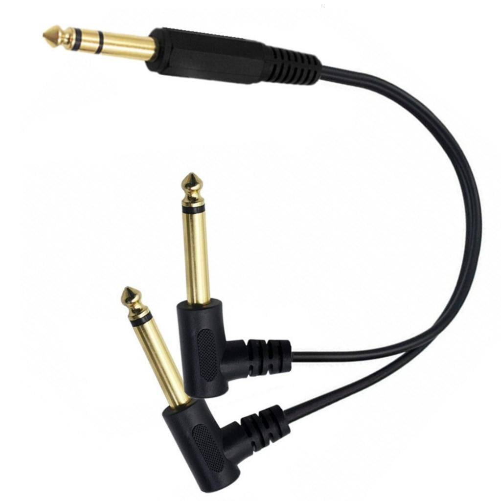 Gold End 6.35mm Y Splitter Sound Wire 90 Degree Angled 6.35mm TRS ...