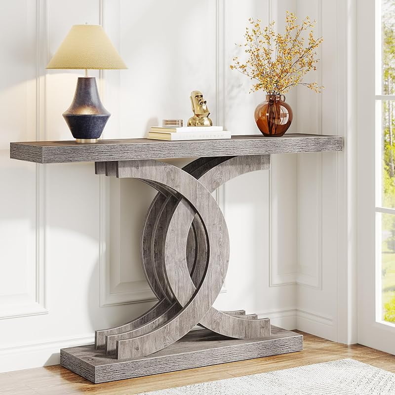 Gold Entryway Table, Modern 39-Inch Console Table Accent Table with ...