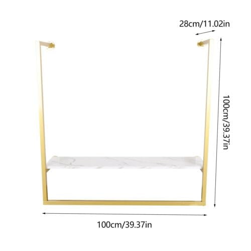 Gold F-Shaped Wall Mounted Garment Display Rack Stylish Metal Hanging ...