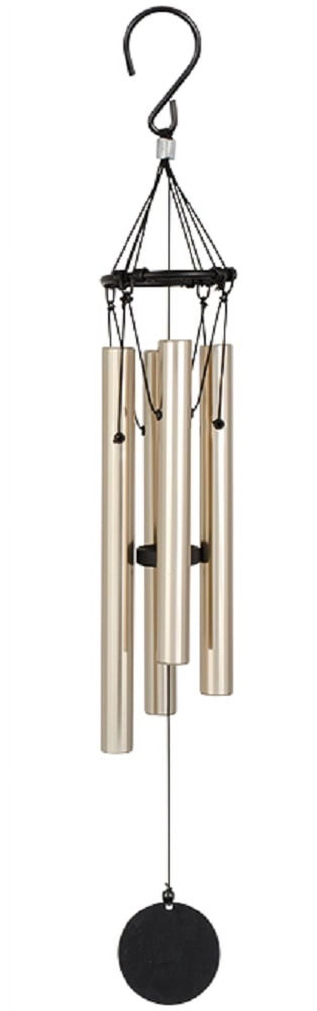Gold Faceted Metallic Aluminum Wind Chime Outdoor Garden Windchimes 35 ...
