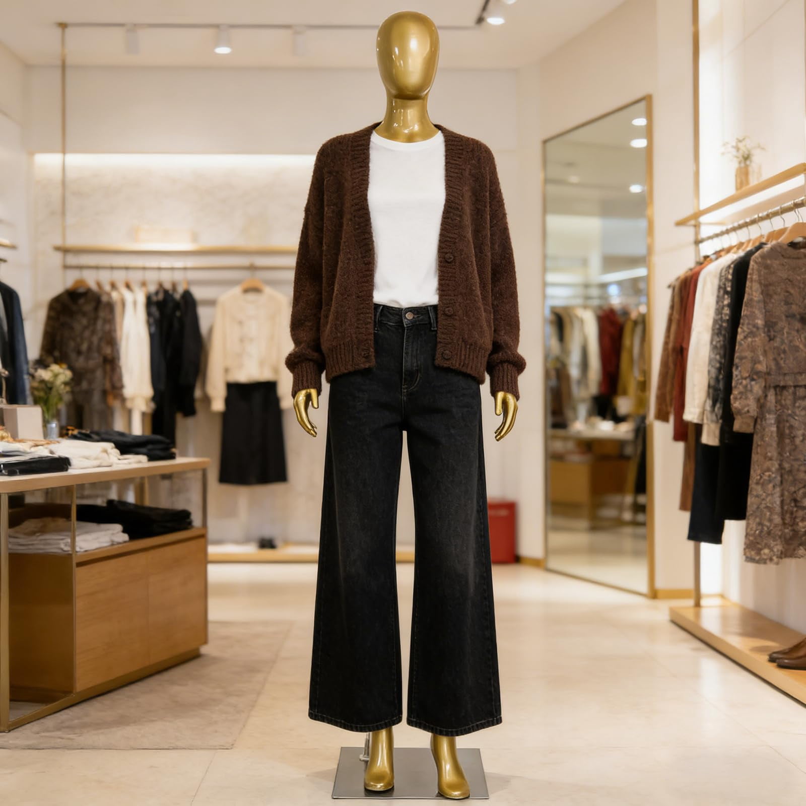 Gold Female Mannequin Dress Form Display - Manikin Torso Stand ...