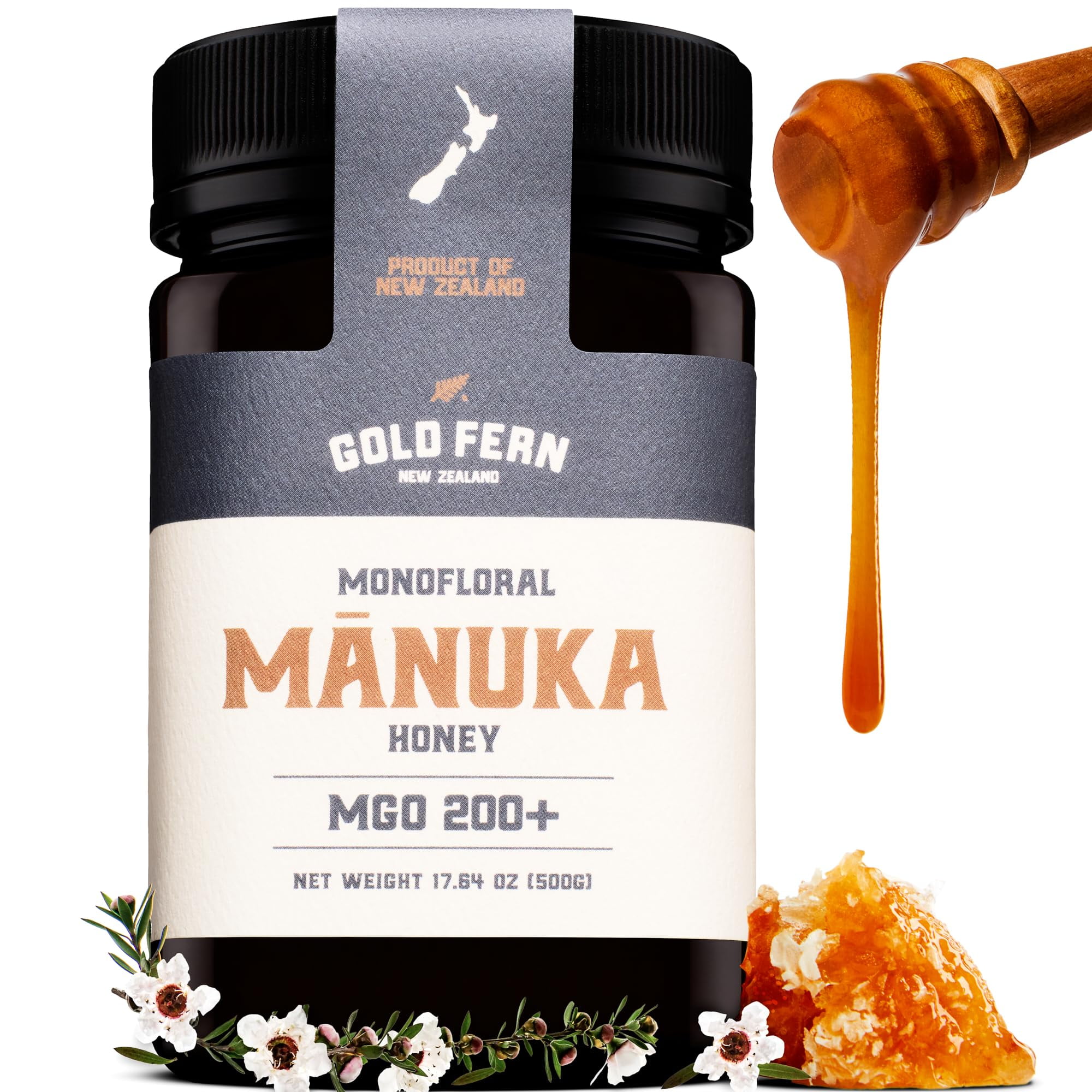 Gold Fern Honey - DEF29 Raw New Zealand Manuka Honey | 1.1lb Monofloral ...
