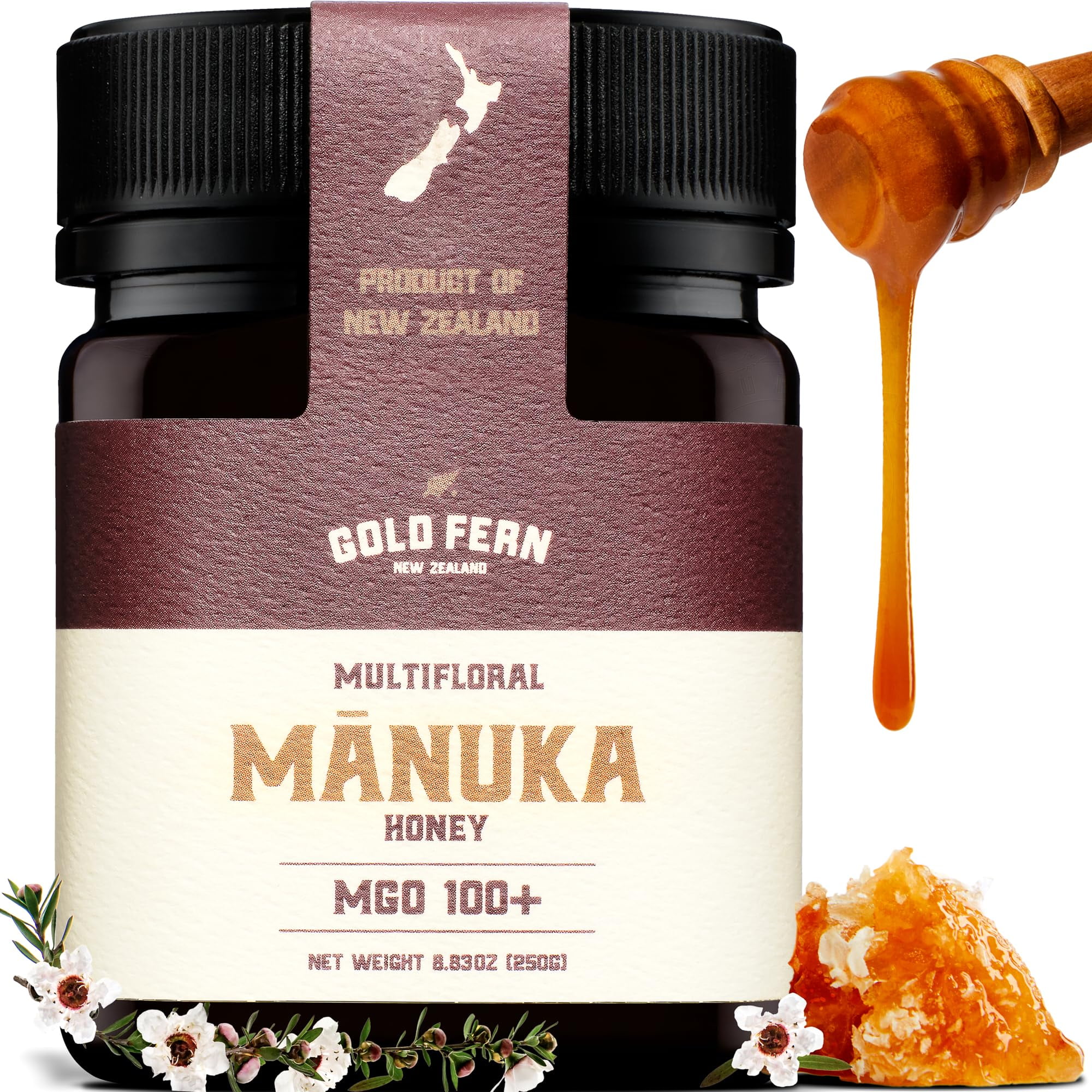 Gold Fern Honey - DEF29 Raw New Zealand Manuka Honey | 8.8oz MGO 100 ...